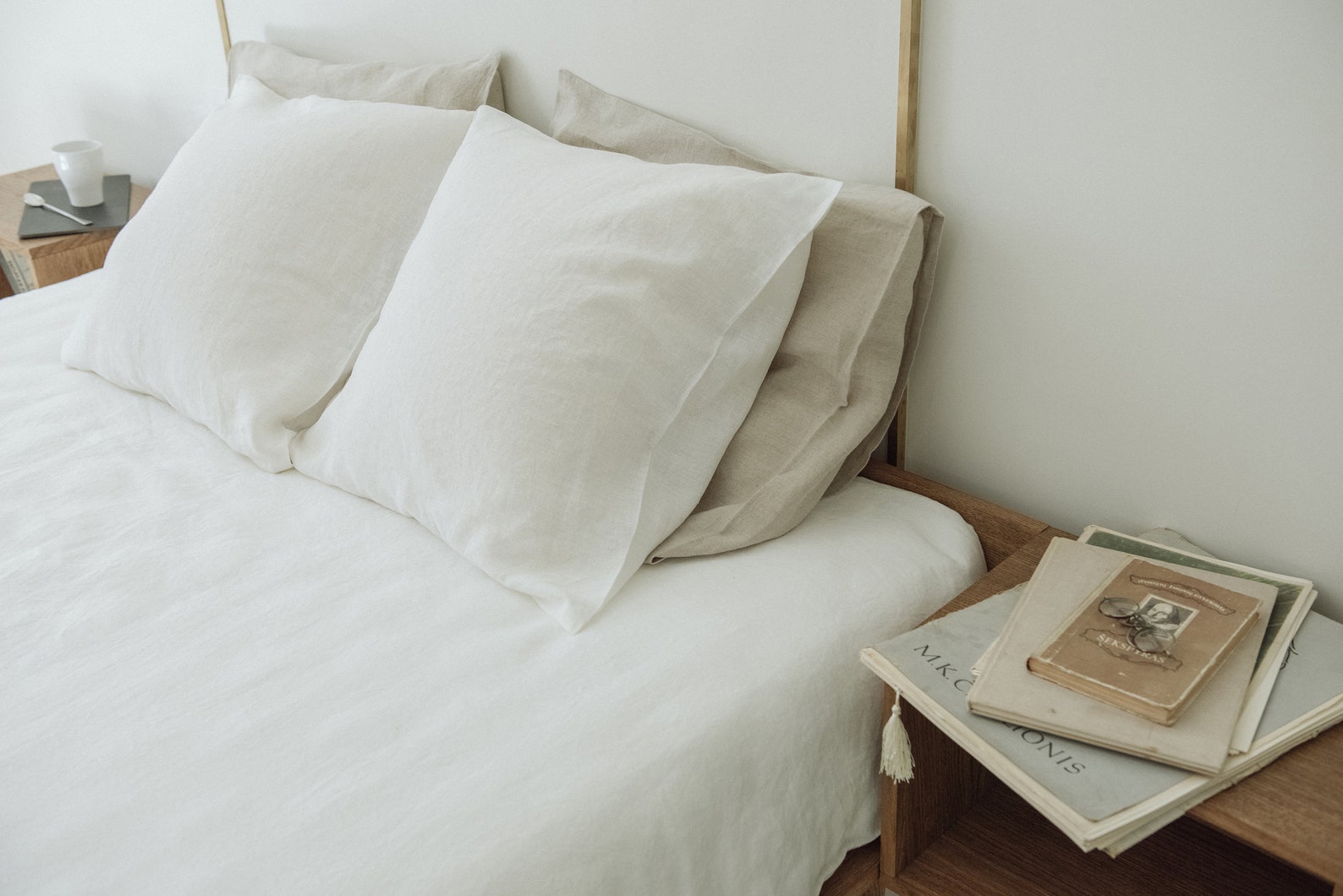 Off White Linen Bedding Set. Linen Duvet Cover and 2 Pillow - Etsy