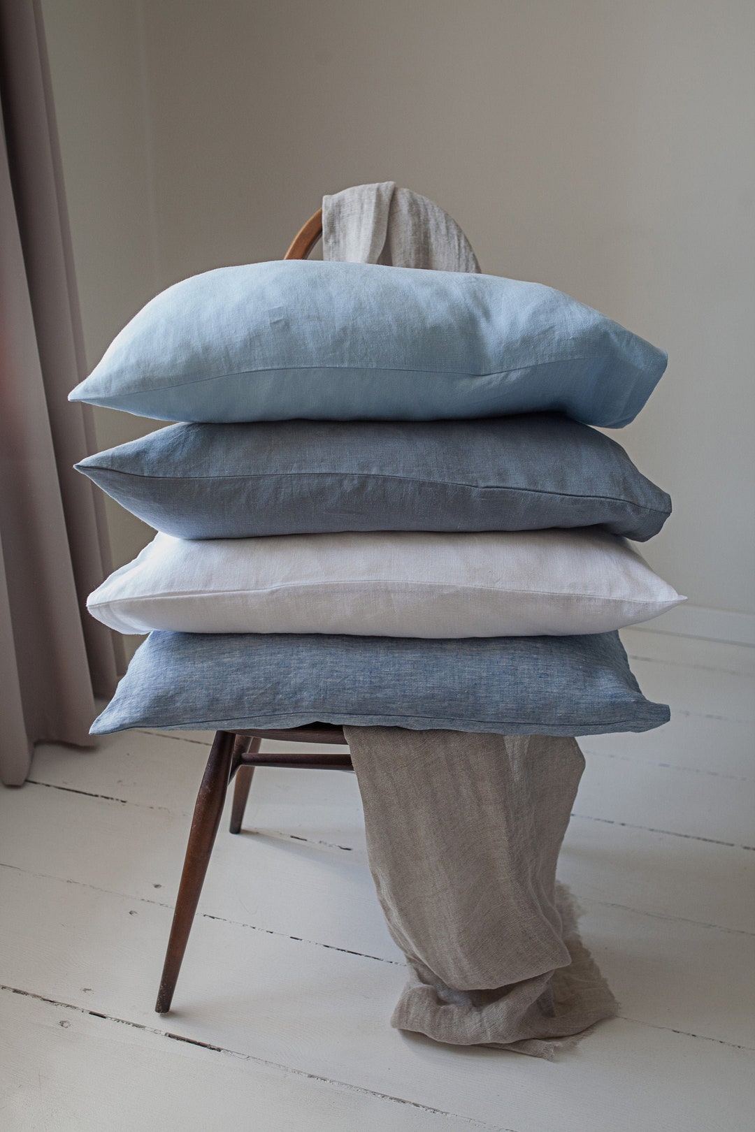 Pure Linen Pillowcase. Pillowcases. Standard, Queen, King, Euro Sham ...