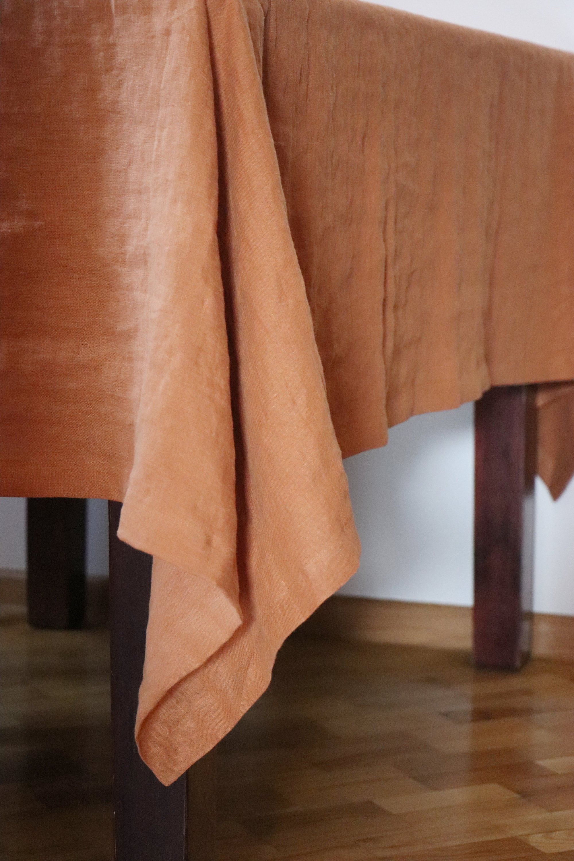 Washed Linen Tablecloth. Terracotta Linen Table Cloth. Table - Etsy