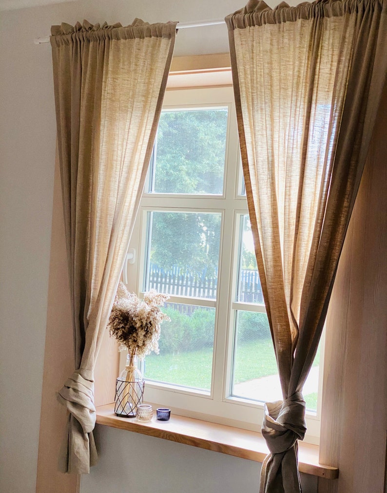 Washed Linen Curtain. Stone Washed Softened Linen Curtain. | Etsy