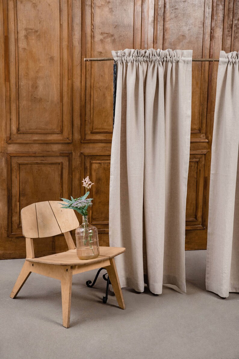 Washed Linen Curtain. Stone Washed Softened Linen Curtain. | Etsy