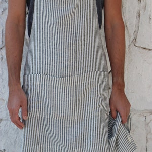 Blue Linen Apron - Stonewashed Linen Apron - Pure and Handmade Apron ...