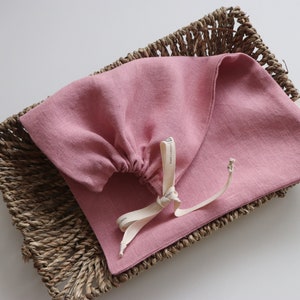 Linen Bread Bag. Pink Zero Waste Reusable Produce Bags. Linen Bag for ...