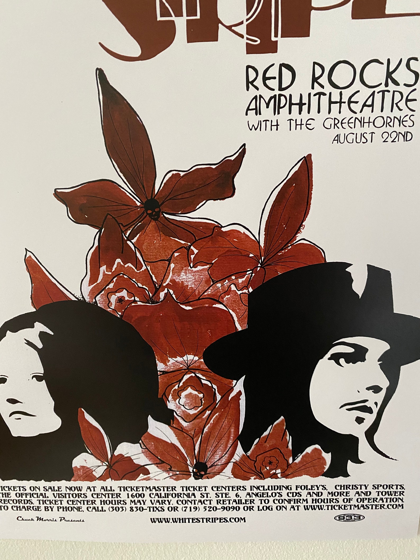 The White Stripes Concert Poster Live at Red Rocks CO - Etsy