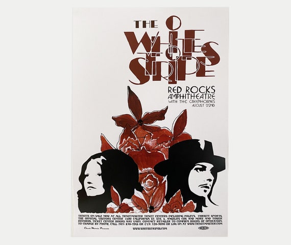 The White Stripes Concert Poster Live at Red Rocks CO | Etsy