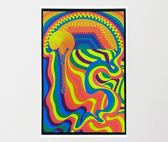 Psychedelic Zipper Rainbow Poster - Etsy