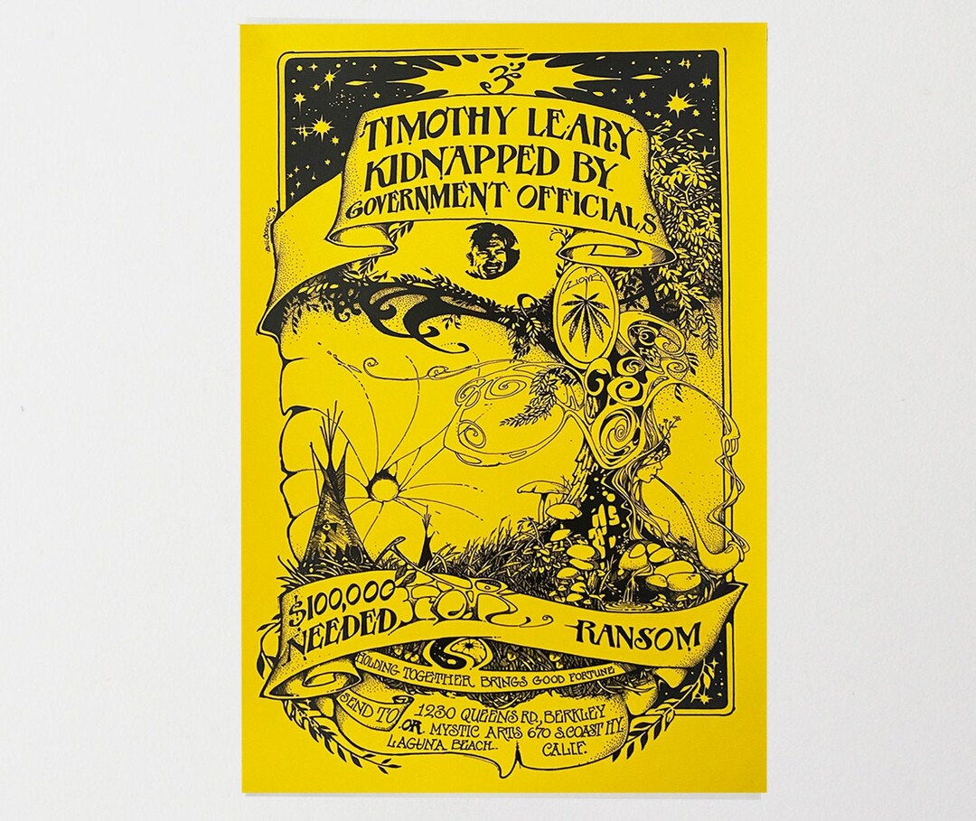 Timothy Leary Kidnapped by Gov. Officials Poster / Reproduction From ...