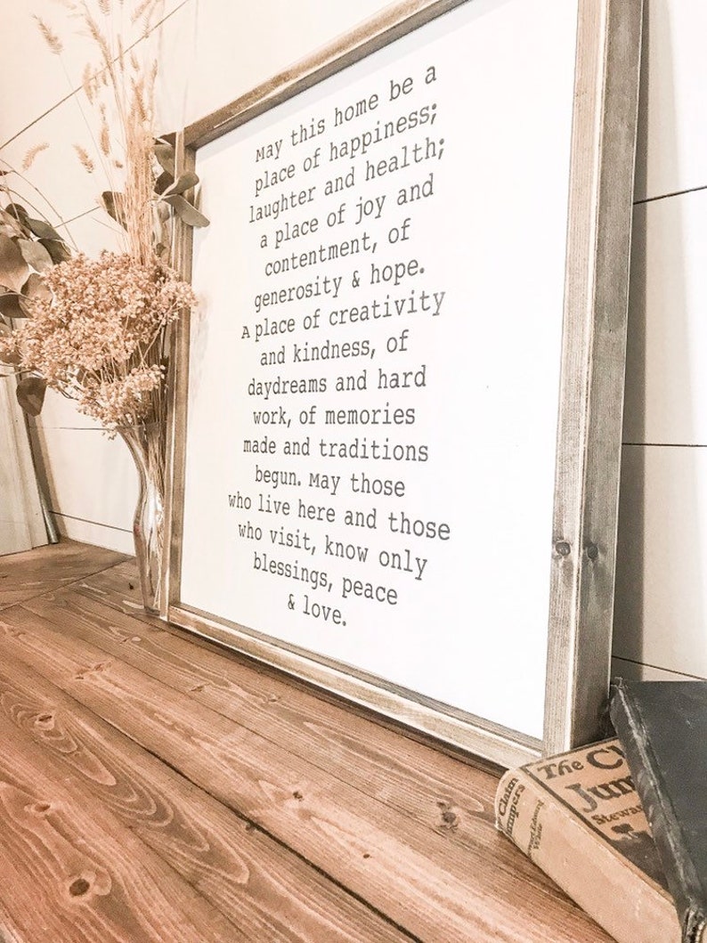 Home Blessing wood sign may this home be a place of | Etsy