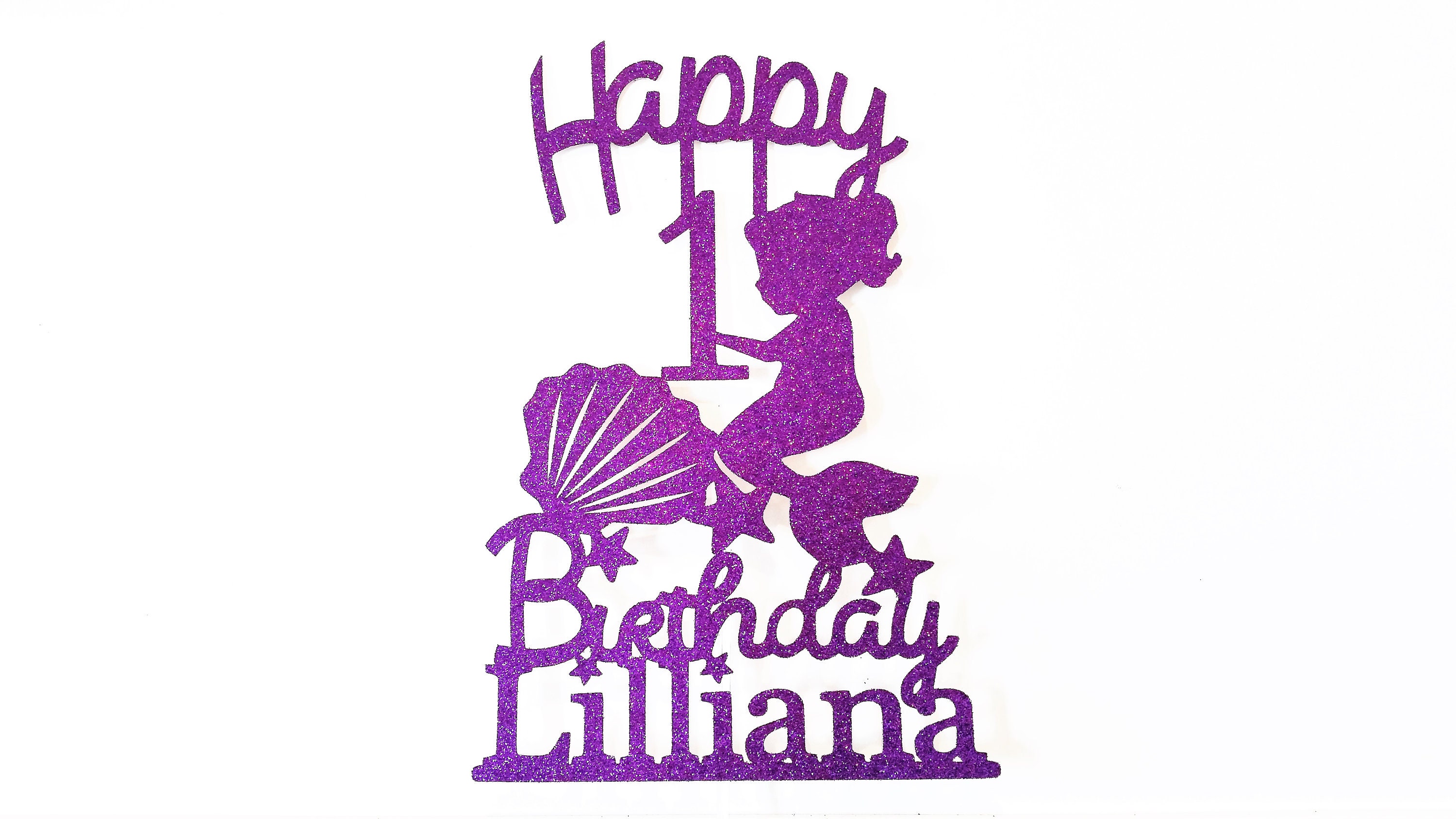 Mermaid Cake Topper Personalized Name and Age Cake Topper | Etsy