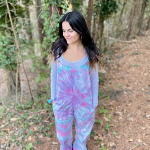 Pastel Jumpsuit, Pastel Overalls, Pink and Teal Overalls, Handmade ...