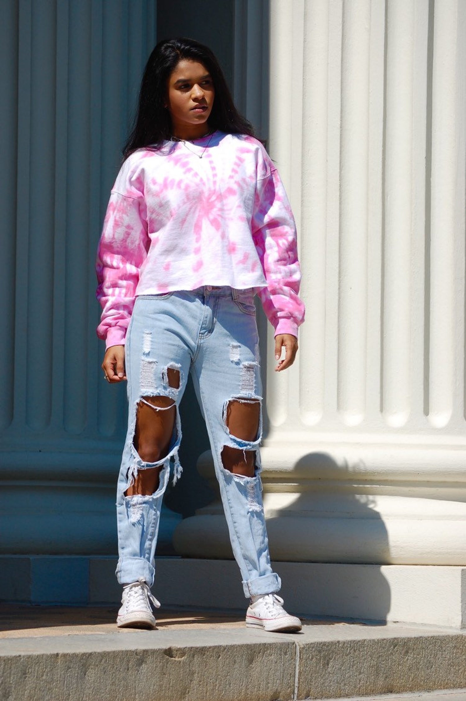 Pink Crop Pullover, Hippie Crop Pullover, Breast Cancer Aware, Boho ...