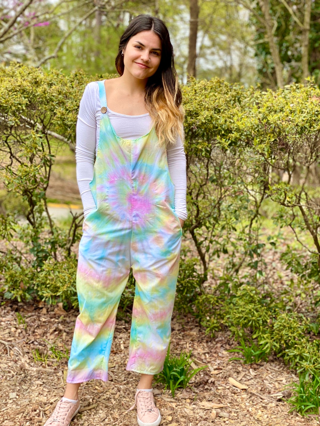 Handmade Tie Dye Overalls, Swirl Dyed Jumpsuit, Handmade Jumpsuit ...