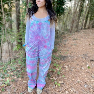 Pastel Jumpsuit, Pastel Overalls, Pink and Teal Overalls, Handmade ...