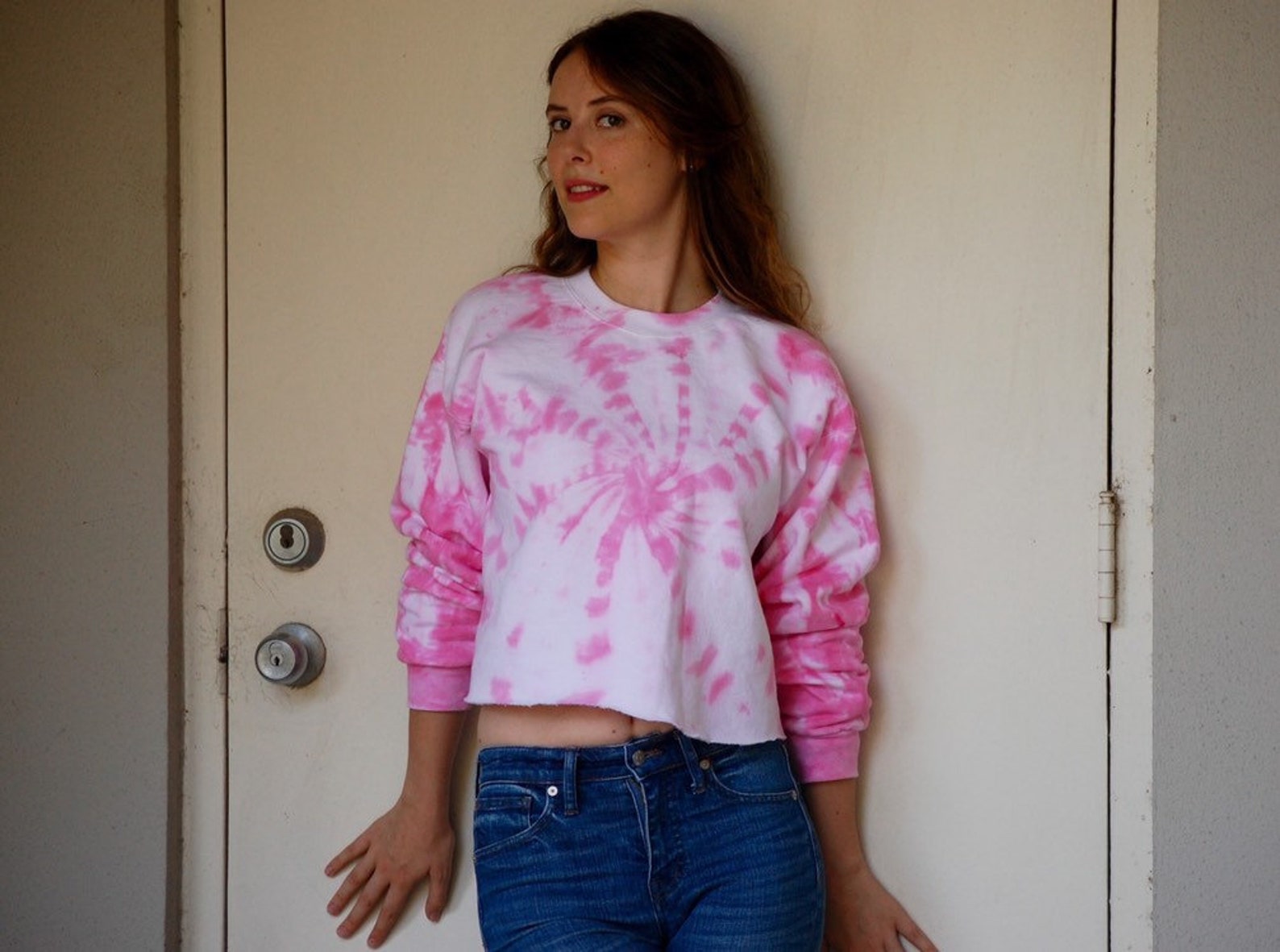 Pink Crop Pullover, Hippie Crop Pullover, Breast Cancer Aware, Boho ...