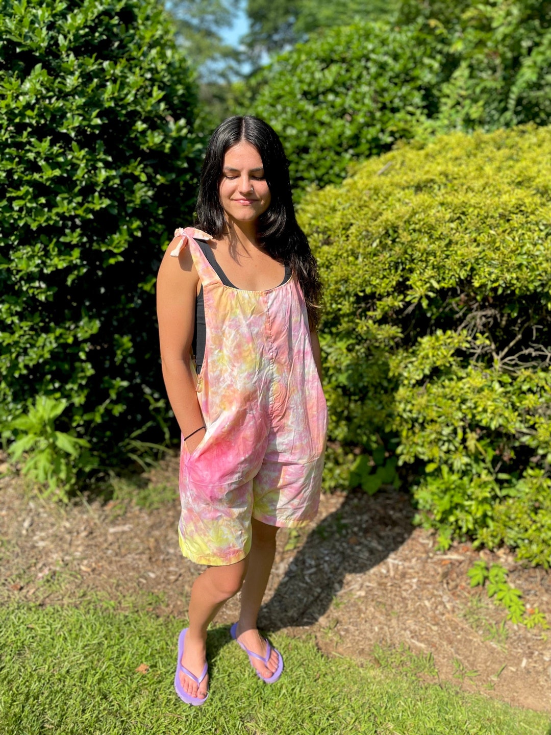 Romper con efecto tie-dye, romper con efecto tie-dye hippie, traje con ...