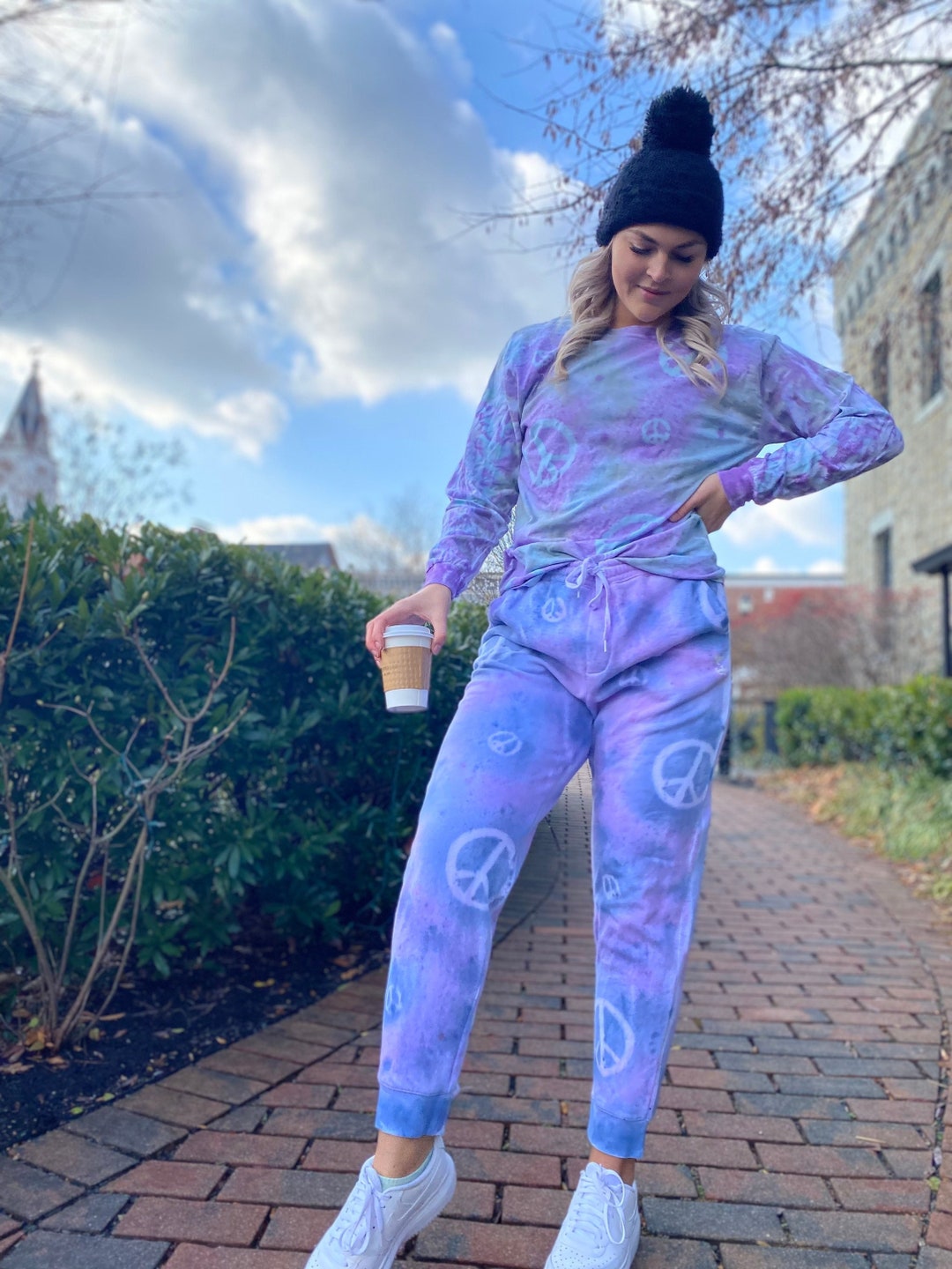 Peace Sign Joggers, Hippie Joggers, Tie Dye Joggers, Tie Dye Sweatpants ...