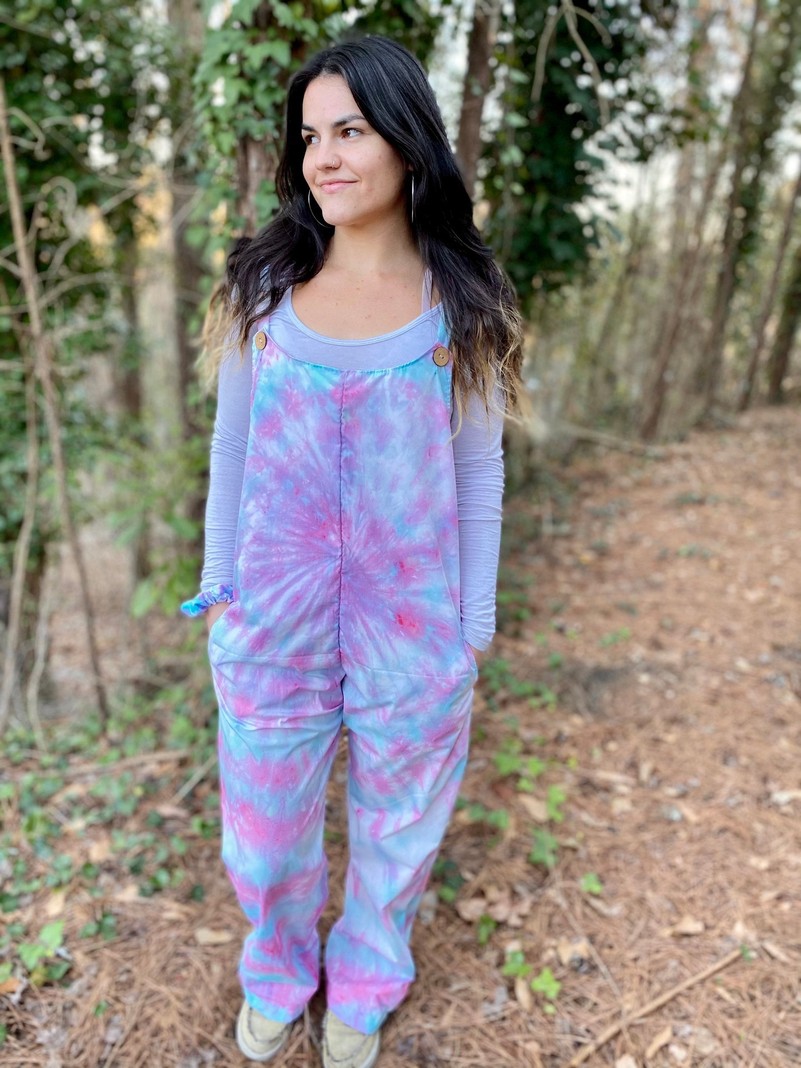 Pastel Jumpsuit, Pastel Overalls, Pink and Teal Overalls, Handmade ...