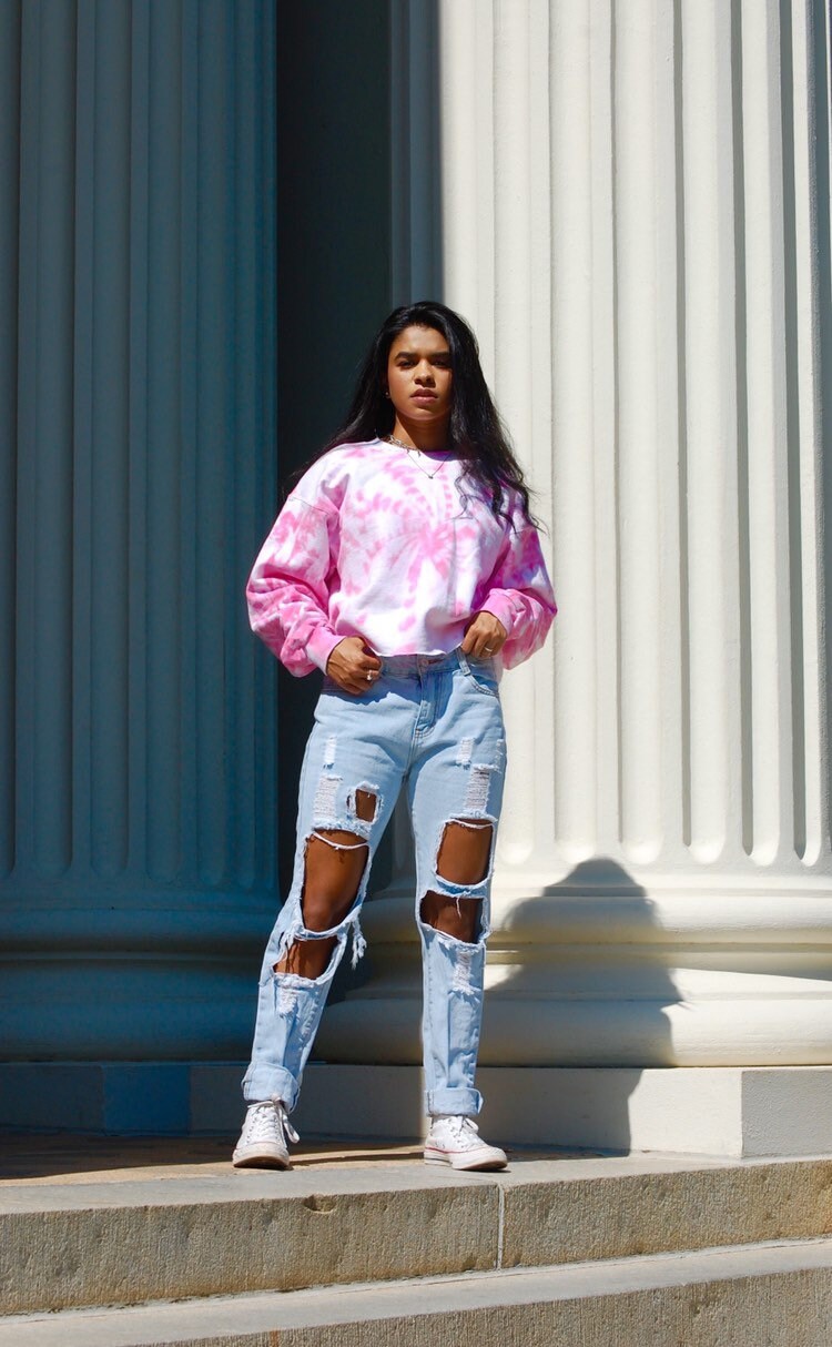 Pink Crop Pullover, Hippie Crop Pullover, Breast Cancer Aware, Boho ...