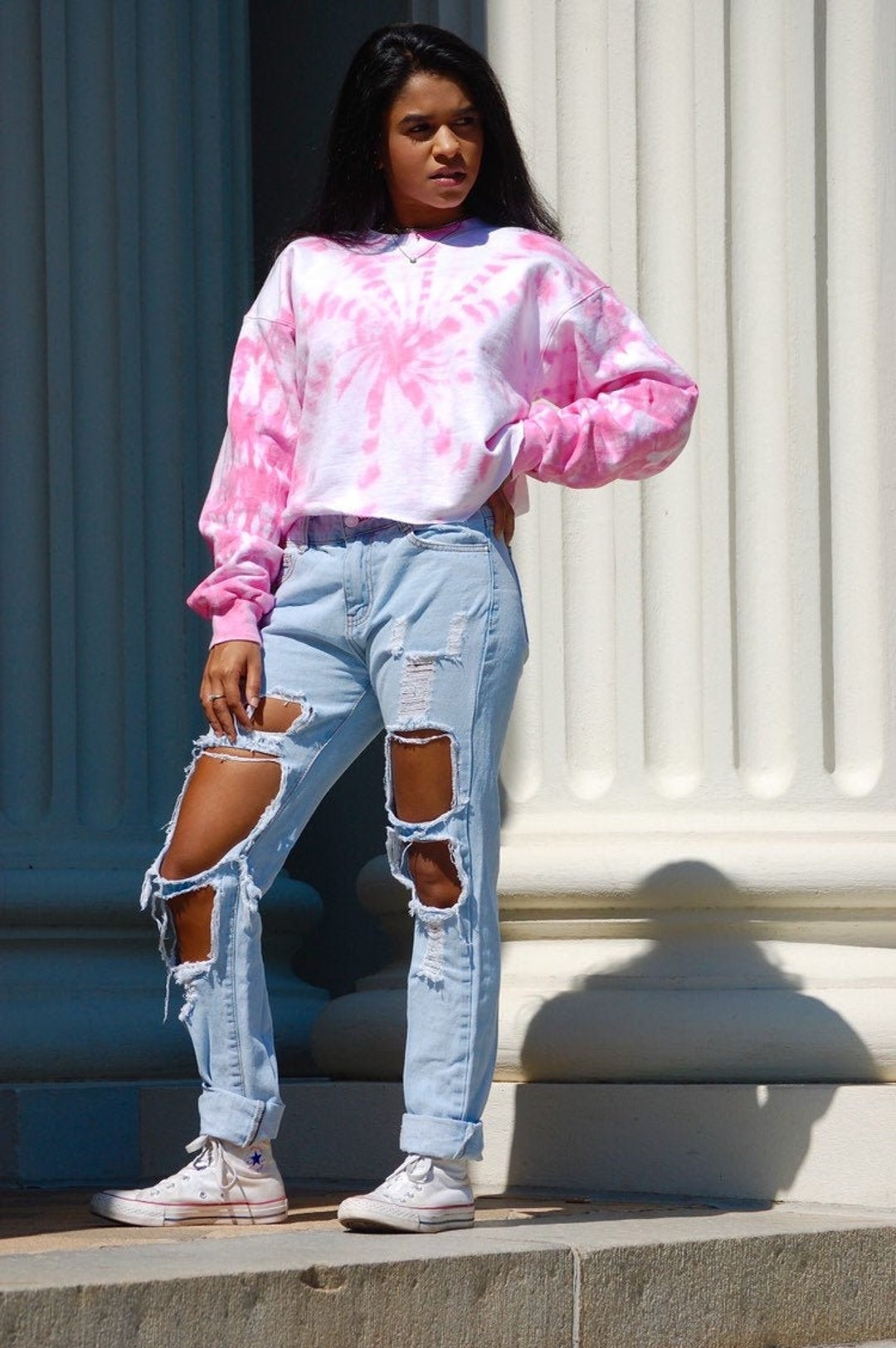 Pink Crop Pullover, Hippie Crop Pullover, Breast Cancer Aware, Boho ...