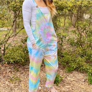 Handmade Tie Dye Overalls, Swirl Dyed Jumpsuit, Handmade Jumpsuit ...