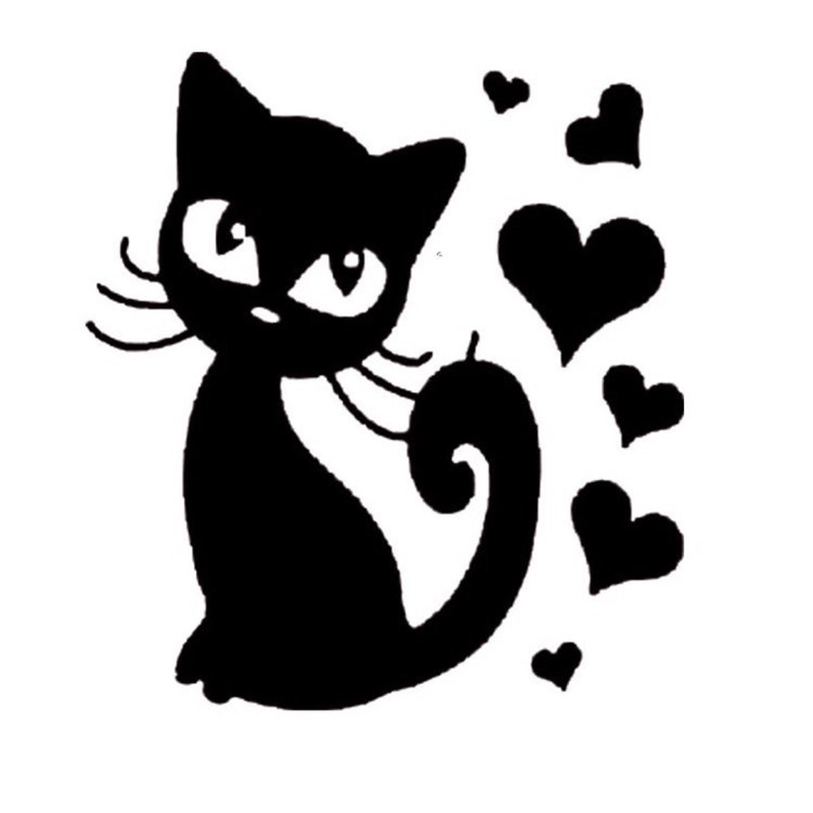 Car Vinyl Sticker Decals of Love Cat - Etsy