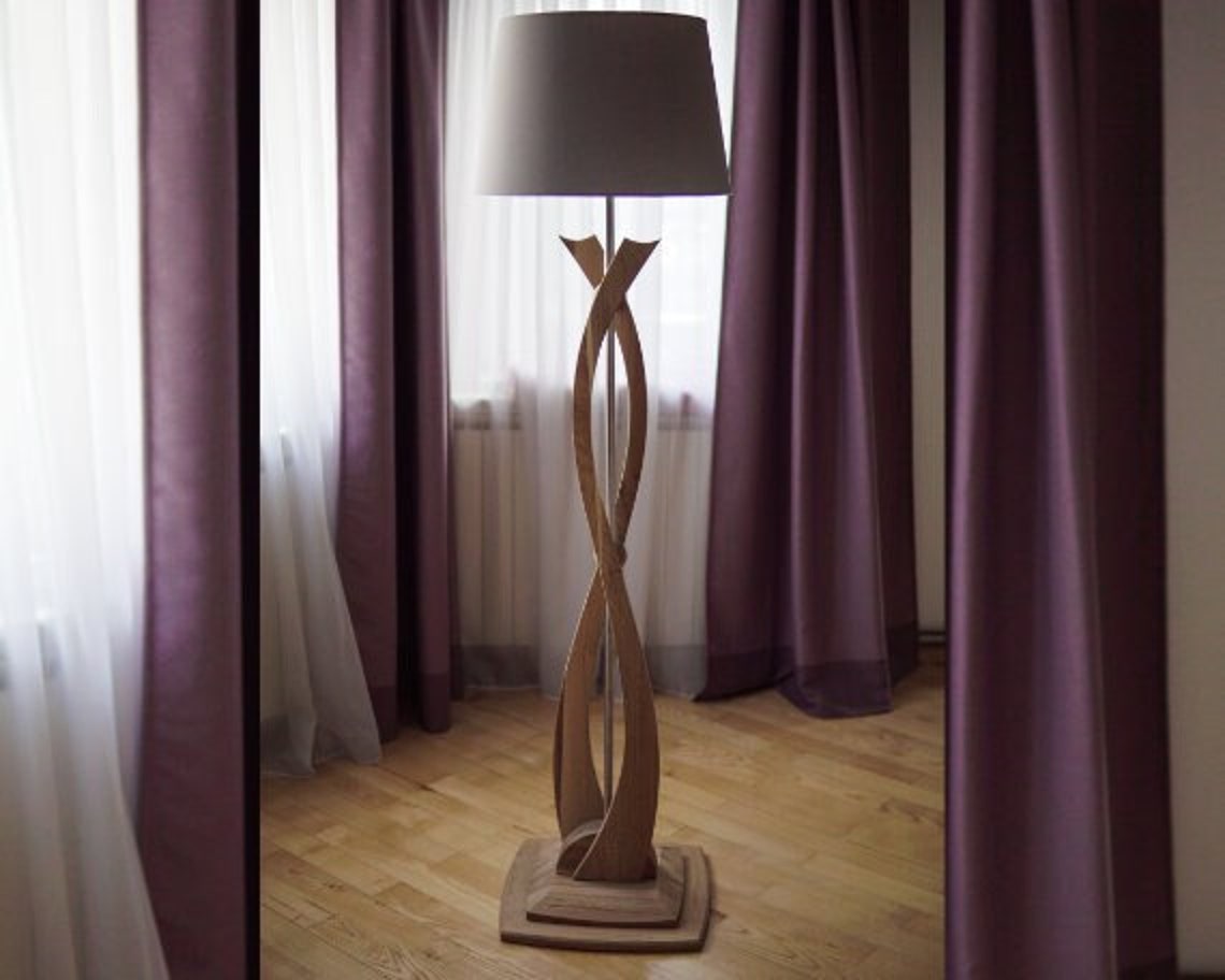 Wooden Handmade Floor Lamp - Etsy