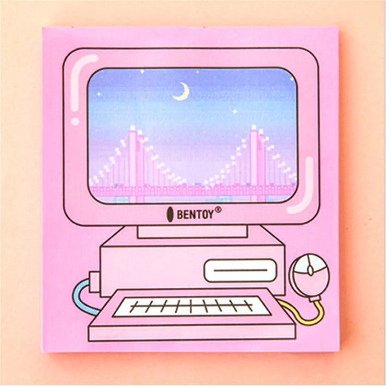 Back to School Supplies Cute Pink Computer Gaming Notepad - Etsy