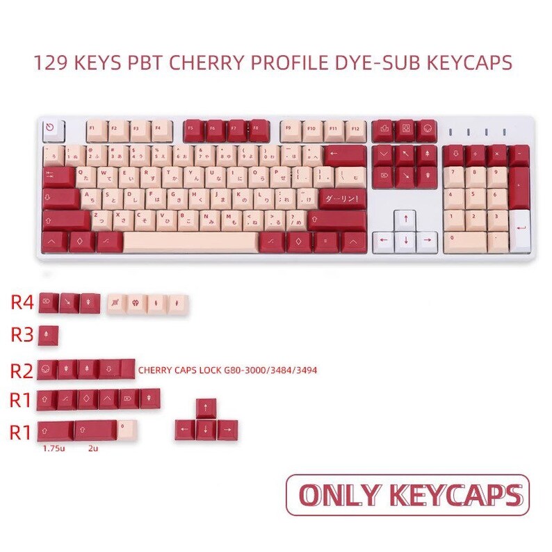 Cherry Red/pink Keycap Set Cherry MX Keycaps Keycaps for - Etsy