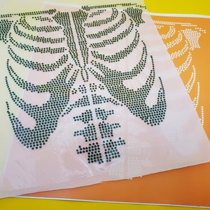 Instant Download Ribcage Skeleton Rhinestone Template-2 SIDED - Etsy