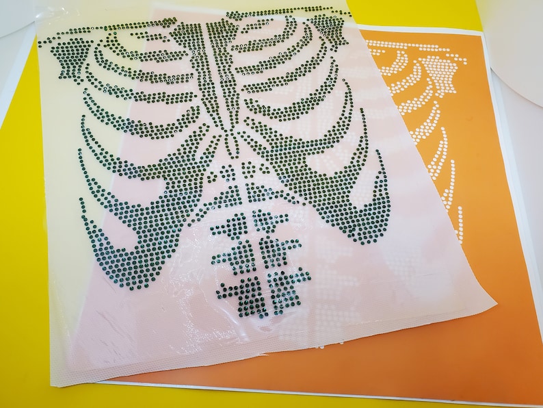Instant Download Ribcage Skeleton Rhinestone Template-2 SIDED - Etsy