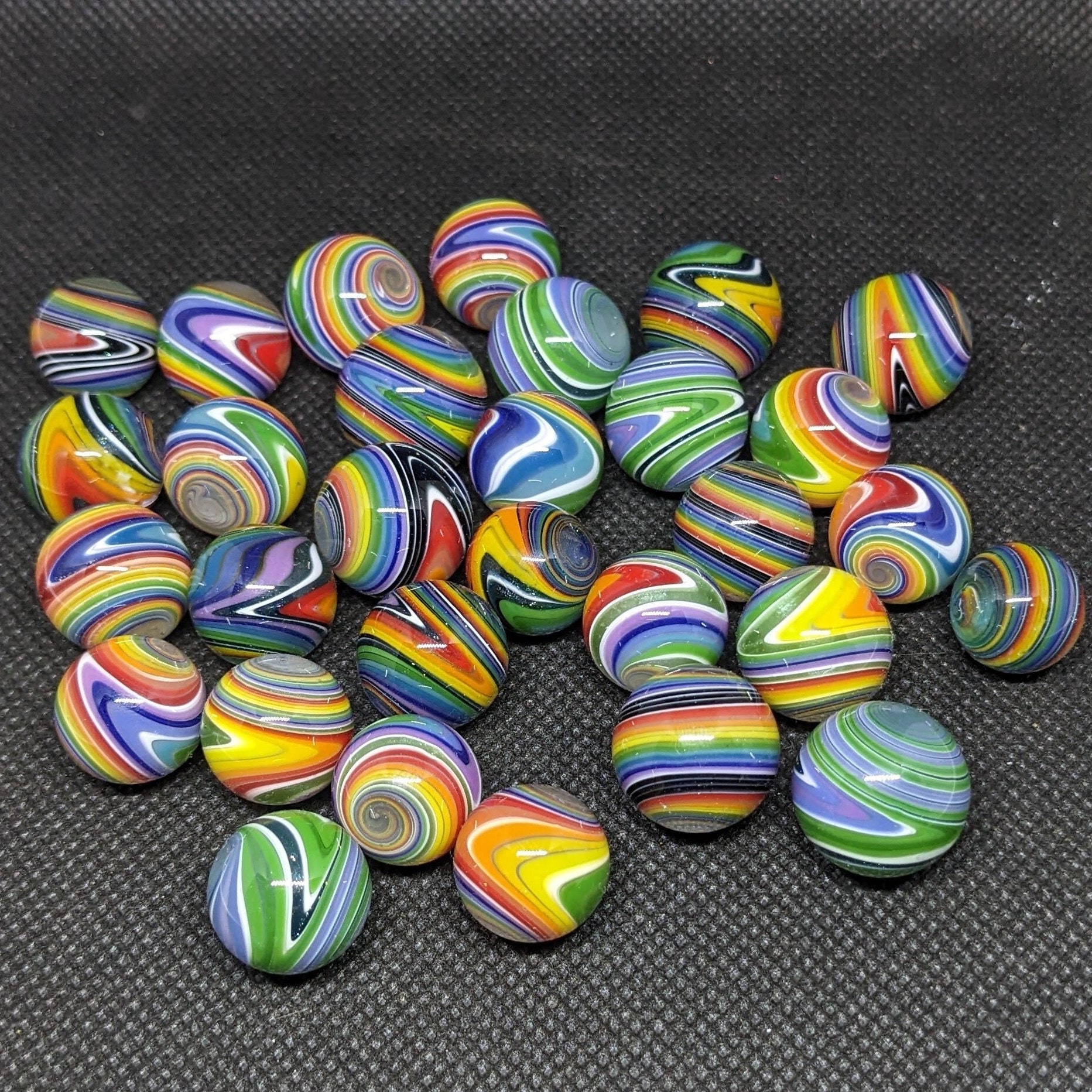 Mini Linework Surprise Marbles ~.6" , Mini Rainbow Marbles, Mini Wig ...