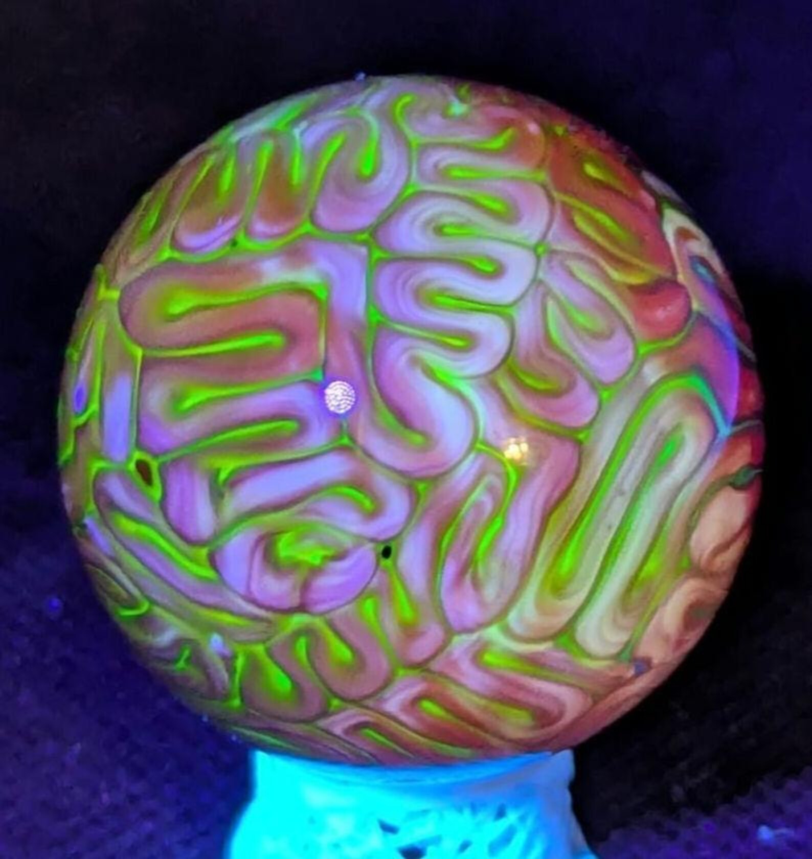 Brain Marbles UV GLOW 1" & 1.5", Play Marbles, Collectible Art, Glass ...