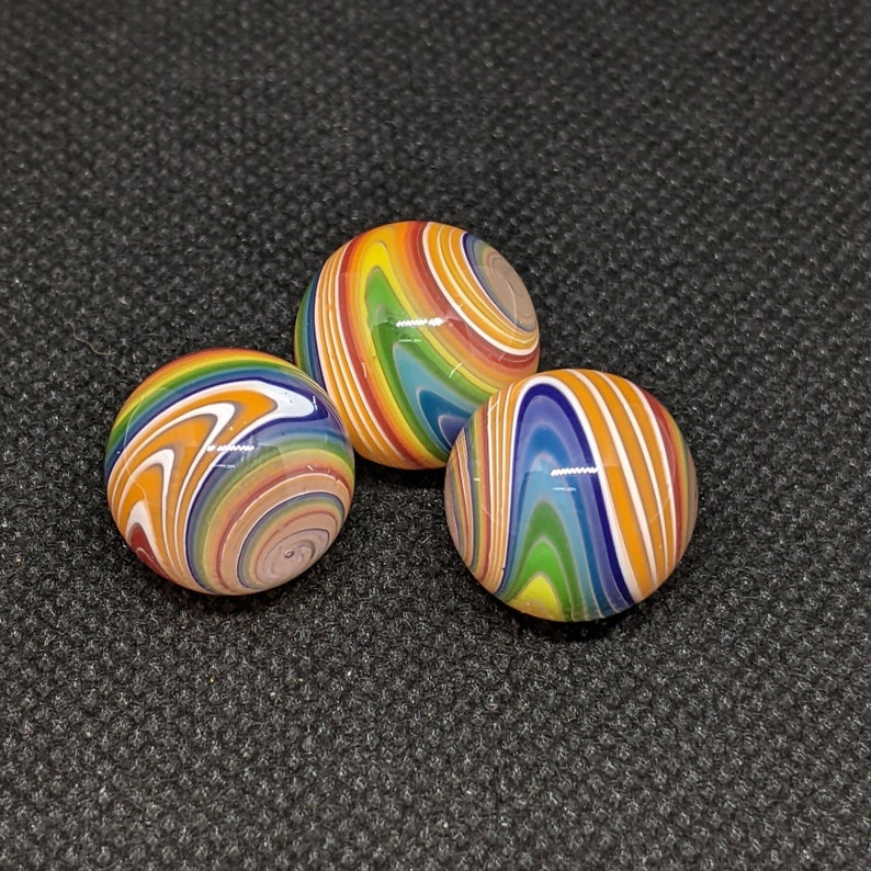 Mini Linework Surprise Marbles ~.6" , Mini Rainbow Marbles, Mini Wig ...