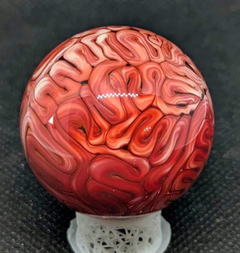 Brain Marbles UV GLOW 1" & 1.5", Play Marbles, Collectible Art, Glass ...