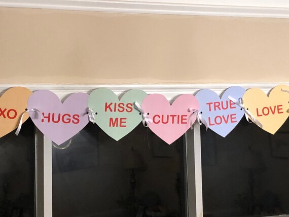 Printable Candy Heart Valentines Banner | Etsy