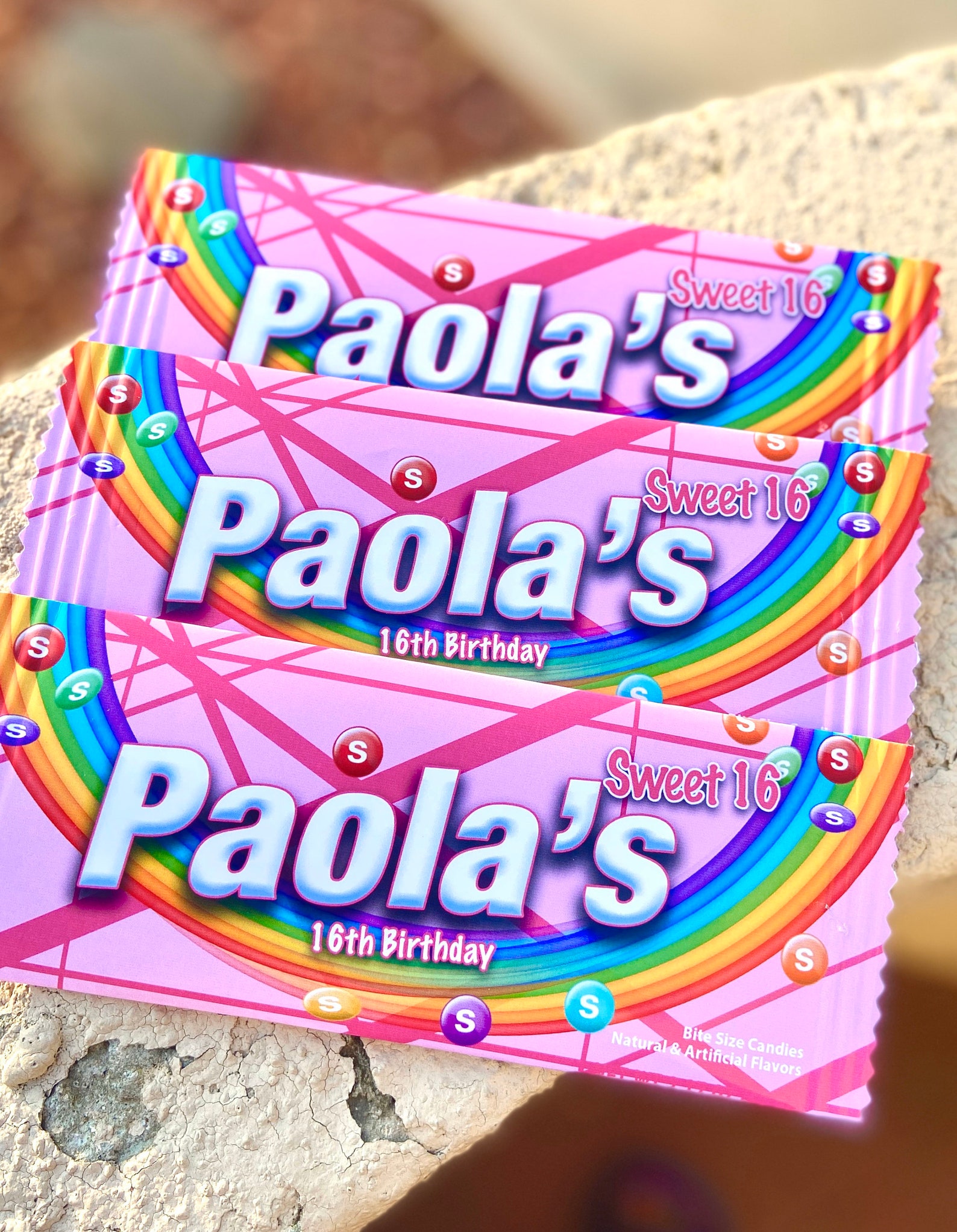 Custom Rainbow Candy Party Wraps Favors | Printed - Filled or Unfilled ...