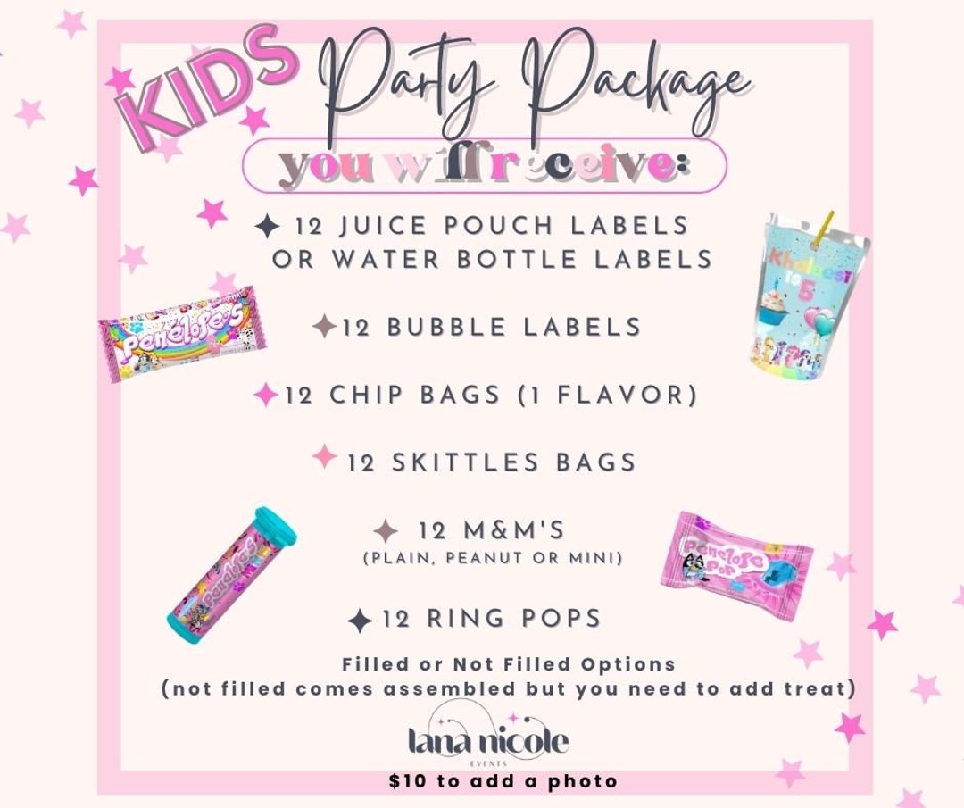 Custom Kid Party Package - Etsy