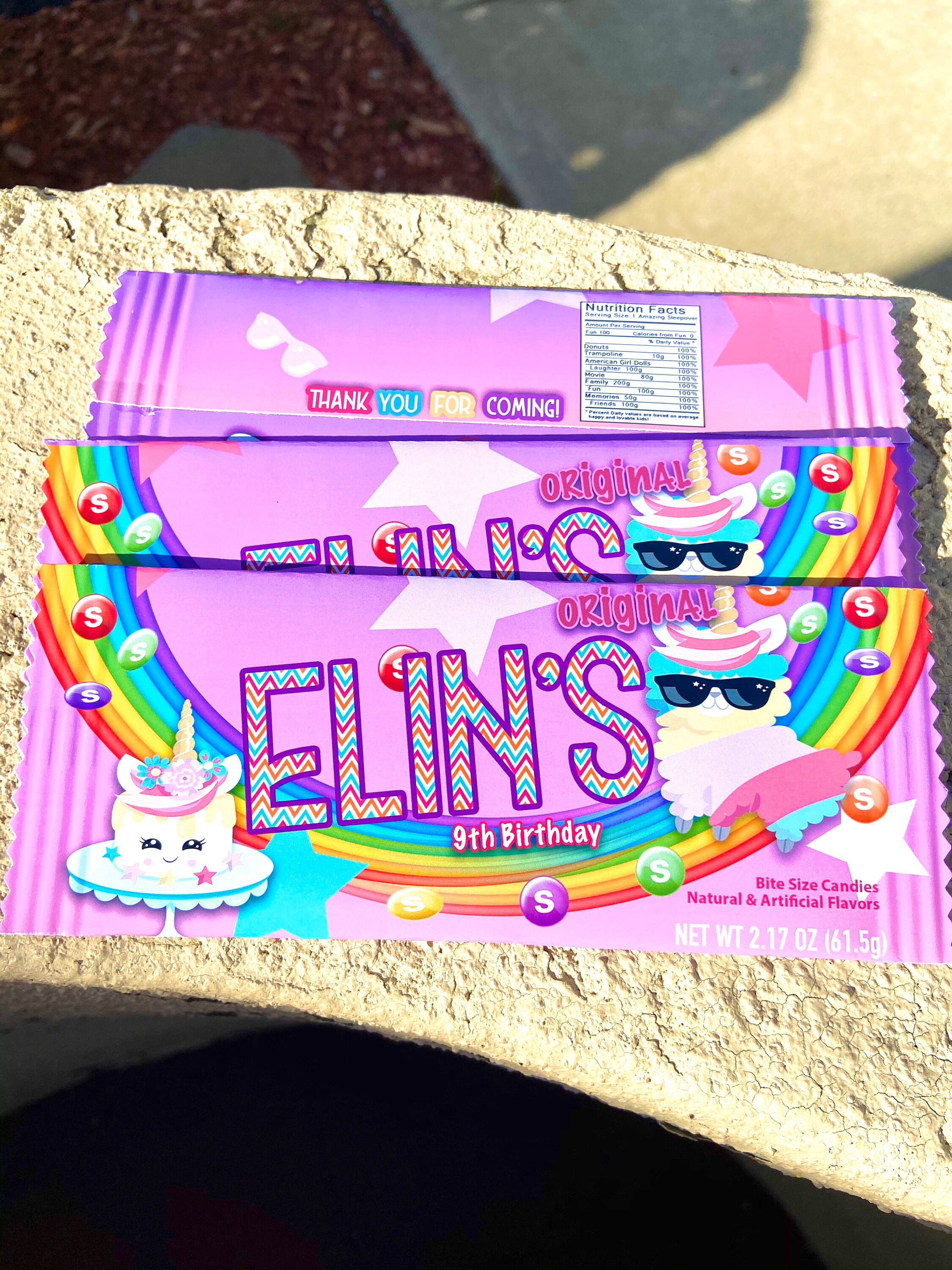 Custom Rainbow Candy Party Wraps Favors | Printed - Filled or Unfilled ...