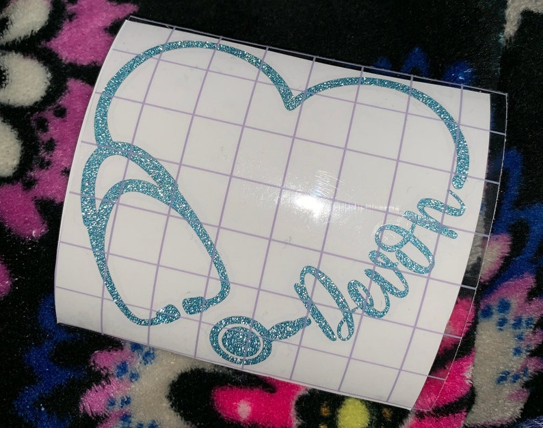 Custom Stethoscope Decal, Nursing Decal, Heart Shaped Stethoscope Decal ...