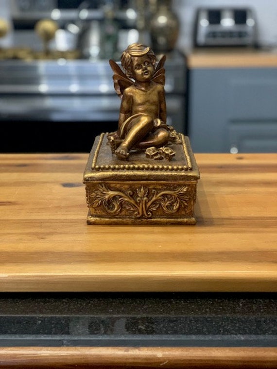 Lovely Cherub/FairyTrinket Box w/Lid Resin, Jewelry B… - Gem