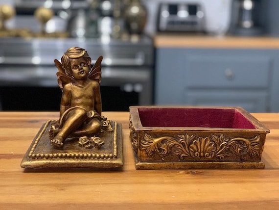 Lovely Cherub/FairyTrinket Box w/Lid Resin, Jewelry B… - Gem