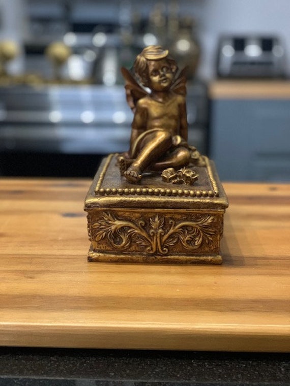 Lovely Cherub/FairyTrinket Box w/Lid Resin, Jewelry B… - Gem