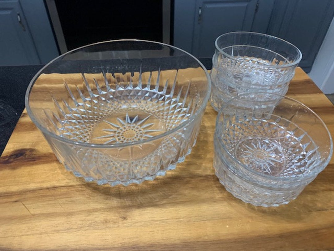 Set of Vintage Arcoroc Diamant Cristal D'arques Durand Crystal Berry ...