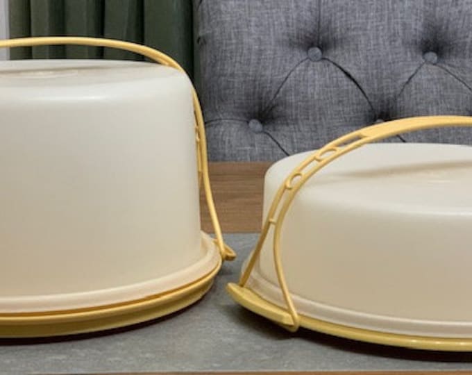 Vintage Pair Harvest Gold, Tupperware Cake Pie Server, Carriers W ...