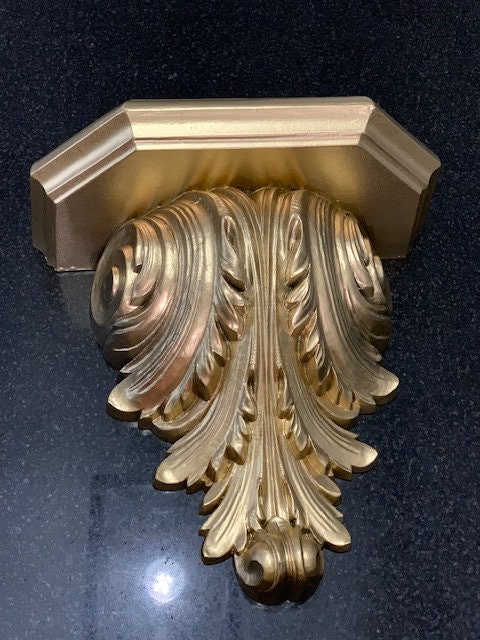 Vintage Homco Regency Rococo Gold Wall Shelf Acanthus Leaf Wall Shelf ...
