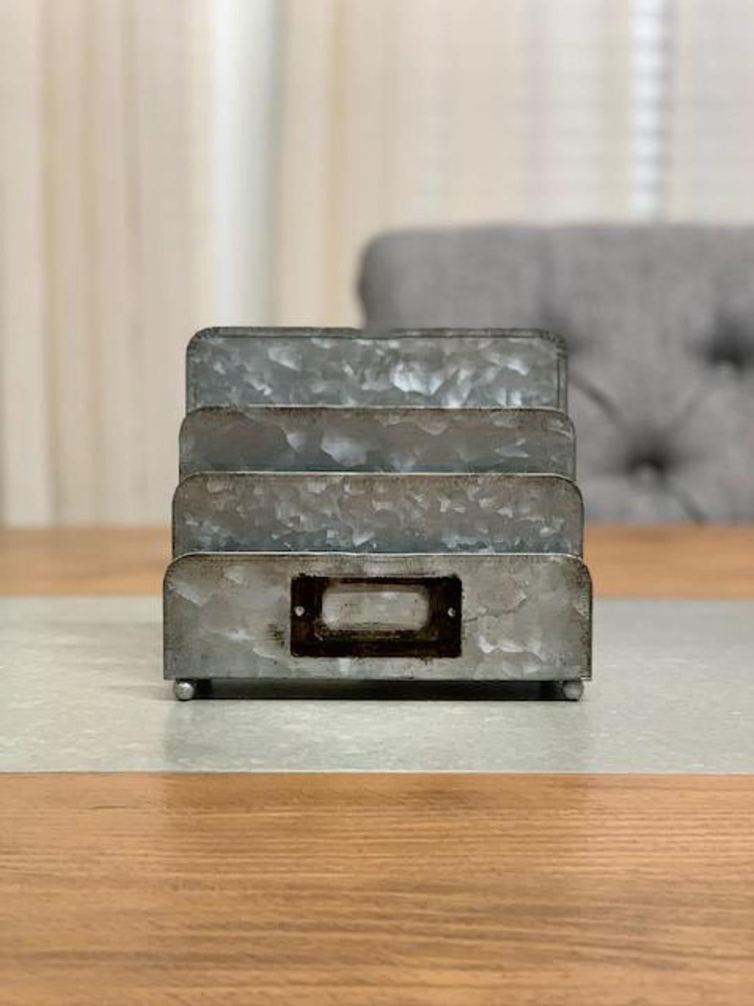 Galvanized Metal Letter Holder/sorter, Office Decor, Storage and ...