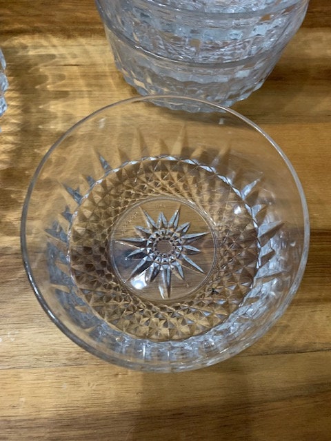 Set of Vintage Arcoroc Diamant Cristal D'arques Durand Crystal Berry ...