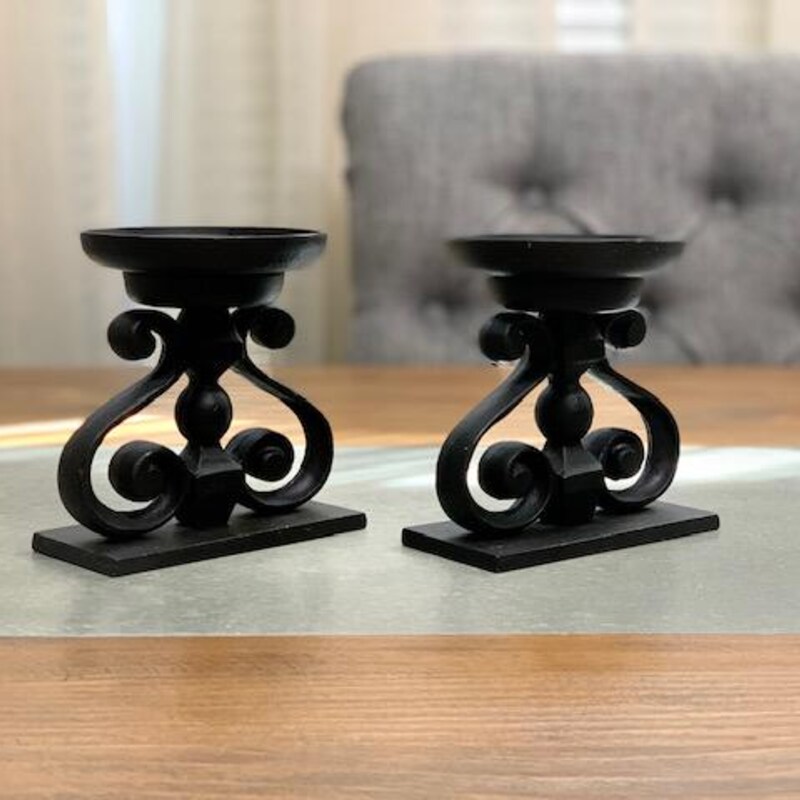 Black Candle Holder - Etsy