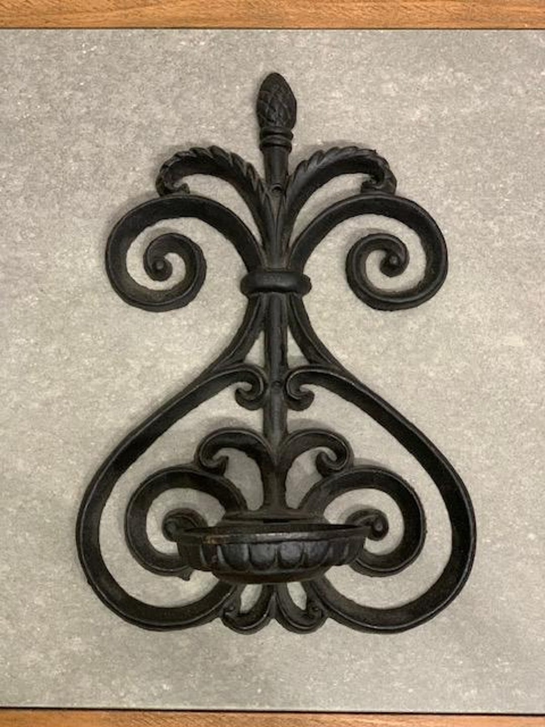 Southern Living at Home Black Cast Iron Filigree Scroll Pillar ...