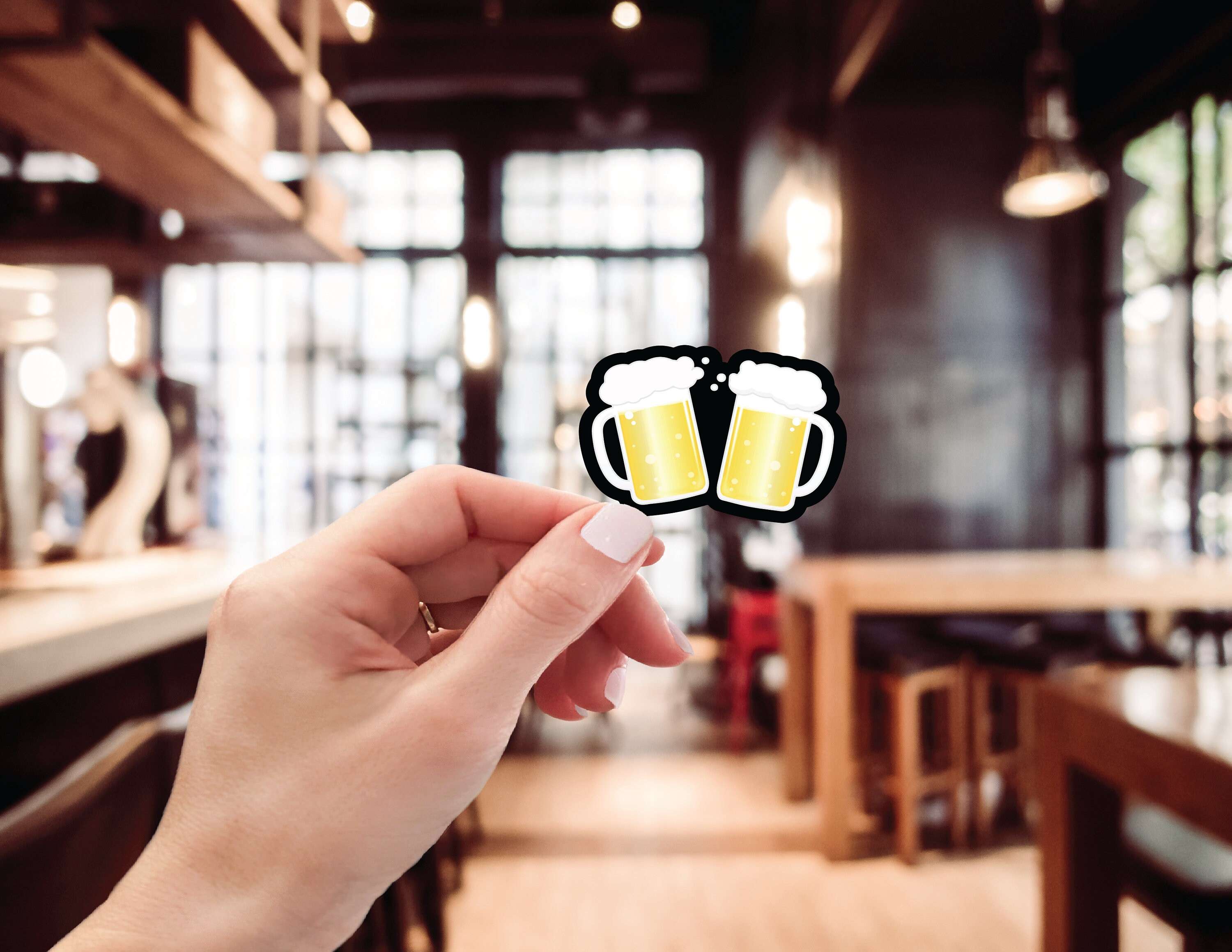 Mugs of Beer Sticker, Garage Fridge Sticker, Beer Decal, Beer Drinker ...